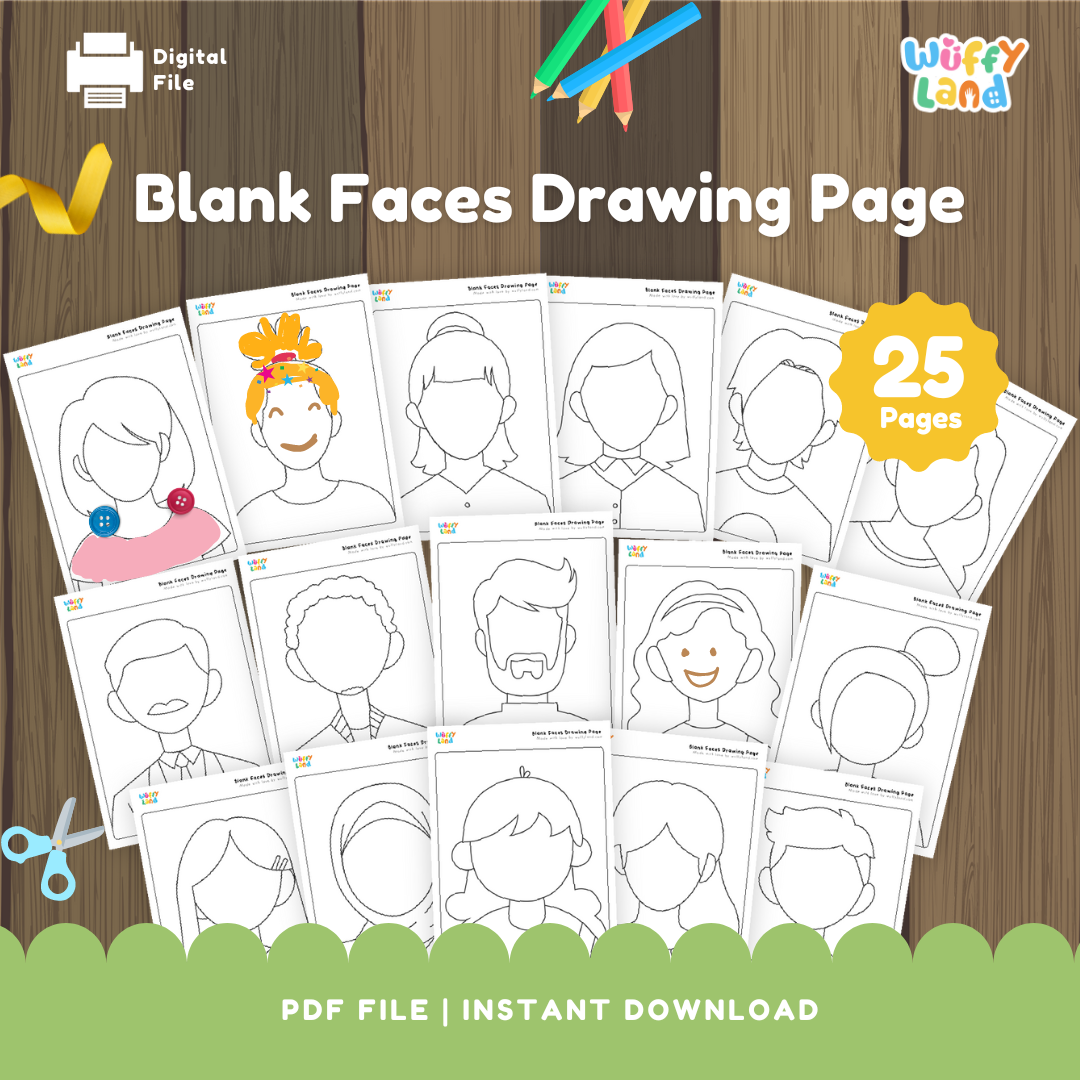 Blank Face Drawing Templates – Creative Expression Worksheets ...