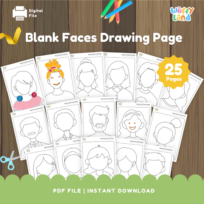 Blank Face Drawing Templates – Creative Expression Worksheets ...