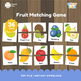 Fruit Matching Game – Printable Learning Cards for Kids – wuffyplayandlearn