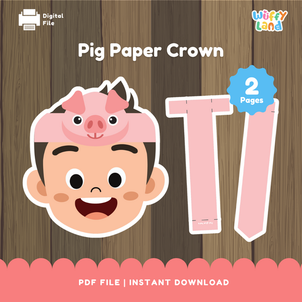 Pig Paper Crown Craft - Farm Animal Headband Hat Printable - Fun Presc ...
