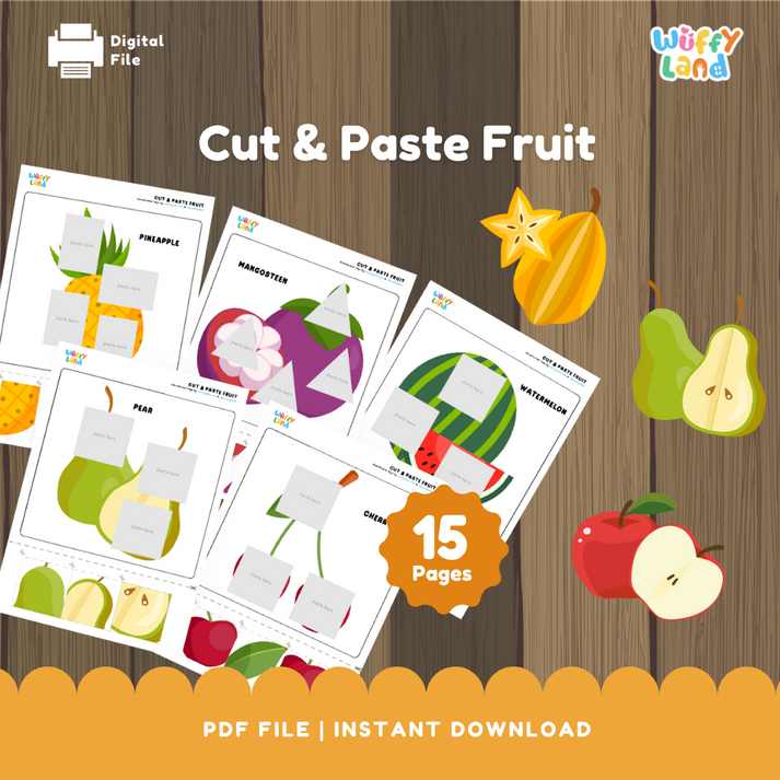 Cut and Paste Fruits – Scissor Skills Activity for Kids – wuffyplayandlearn