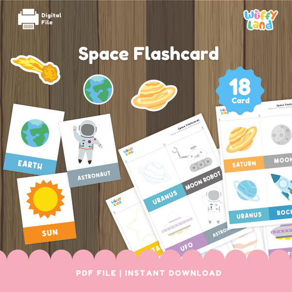 Space Flashcards – Learn Planets & Space Words for Kids – wuffyplayandlearn