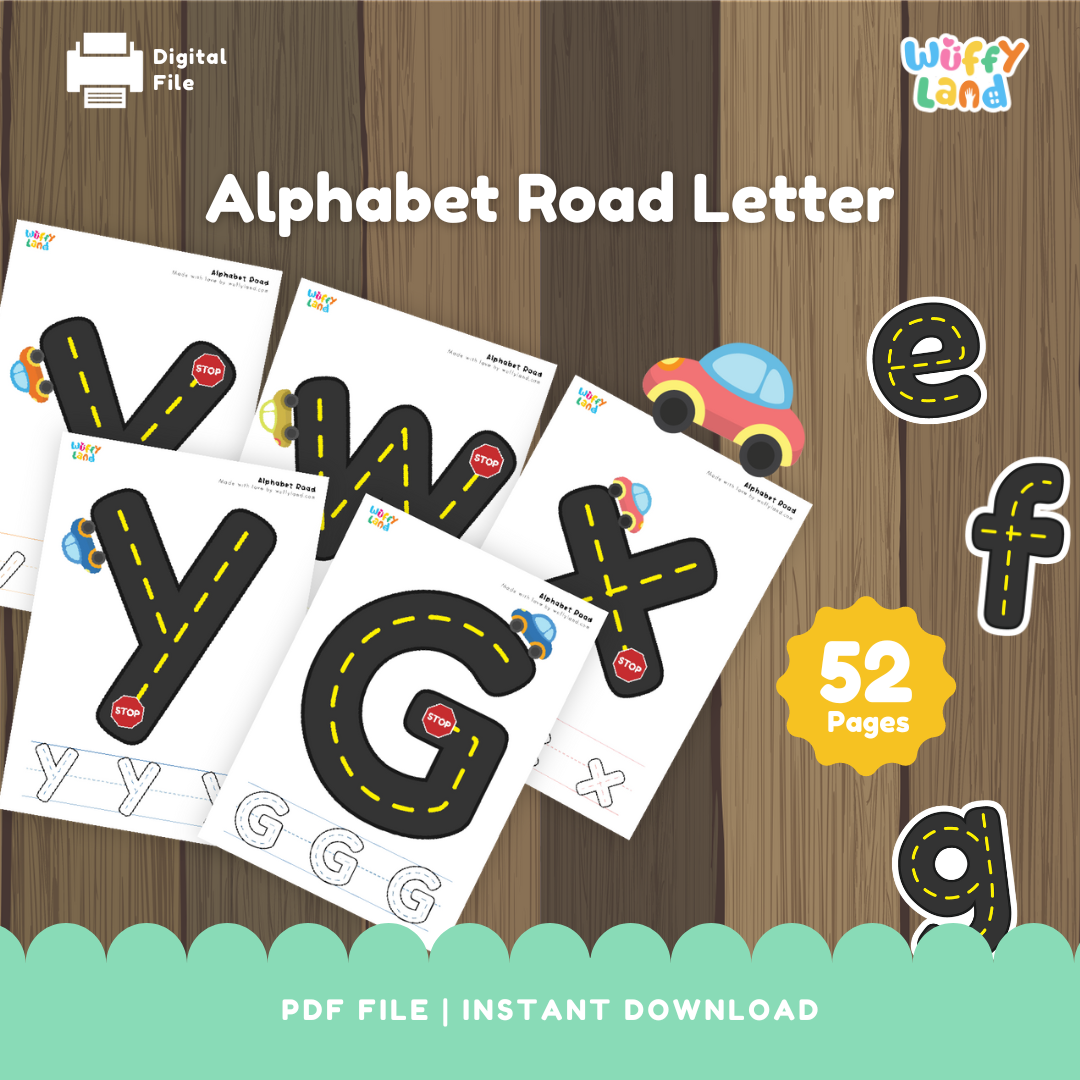 Alphabet Road Letters – Tracing with Car Play for Kids – wuffyplayandlearn
