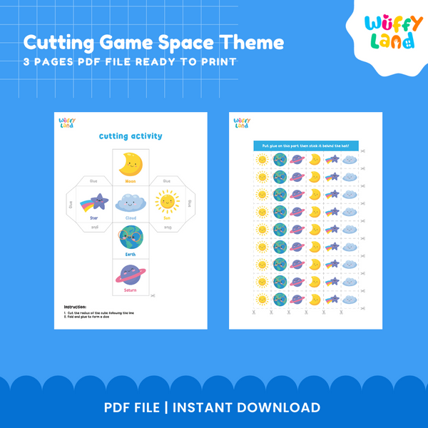 Cutting Practice Space Theme - Fine Motor Skills Activity - Preschool ...