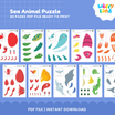 Sea Animal Puzzle – Ocean Theme Cut and Paste Activity – wuffyplayandlearn