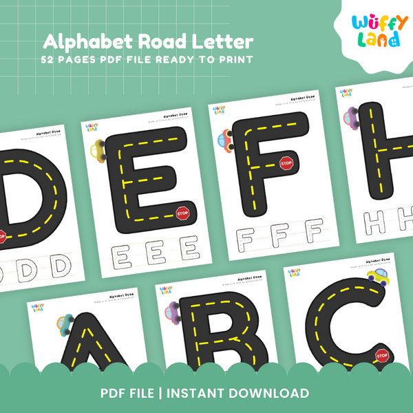 Alphabet Road Letters – Tracing with Car Play for Kids – wuffyplayandlearn