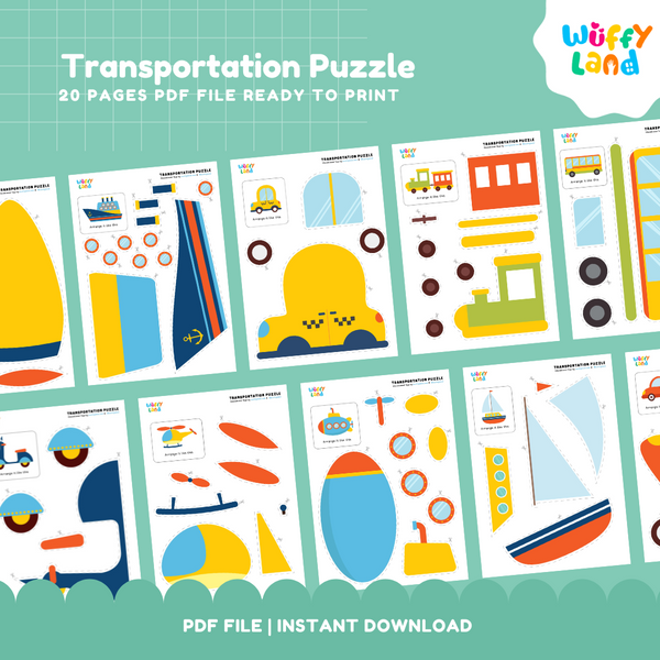 Transportation Puzzle – Printable Vehicle Matching Activity ...