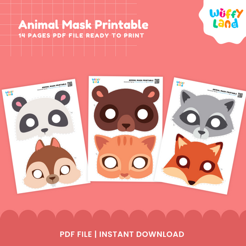 Animal Face Masks – Printable Party Masks for Kids – wuffyplayandlearn