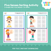 Five Senses Sorting Activity – wuffyplayandlearn