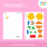 Animal Tangram Puzzle – Shape Building Printable – wuffyplayandlearn