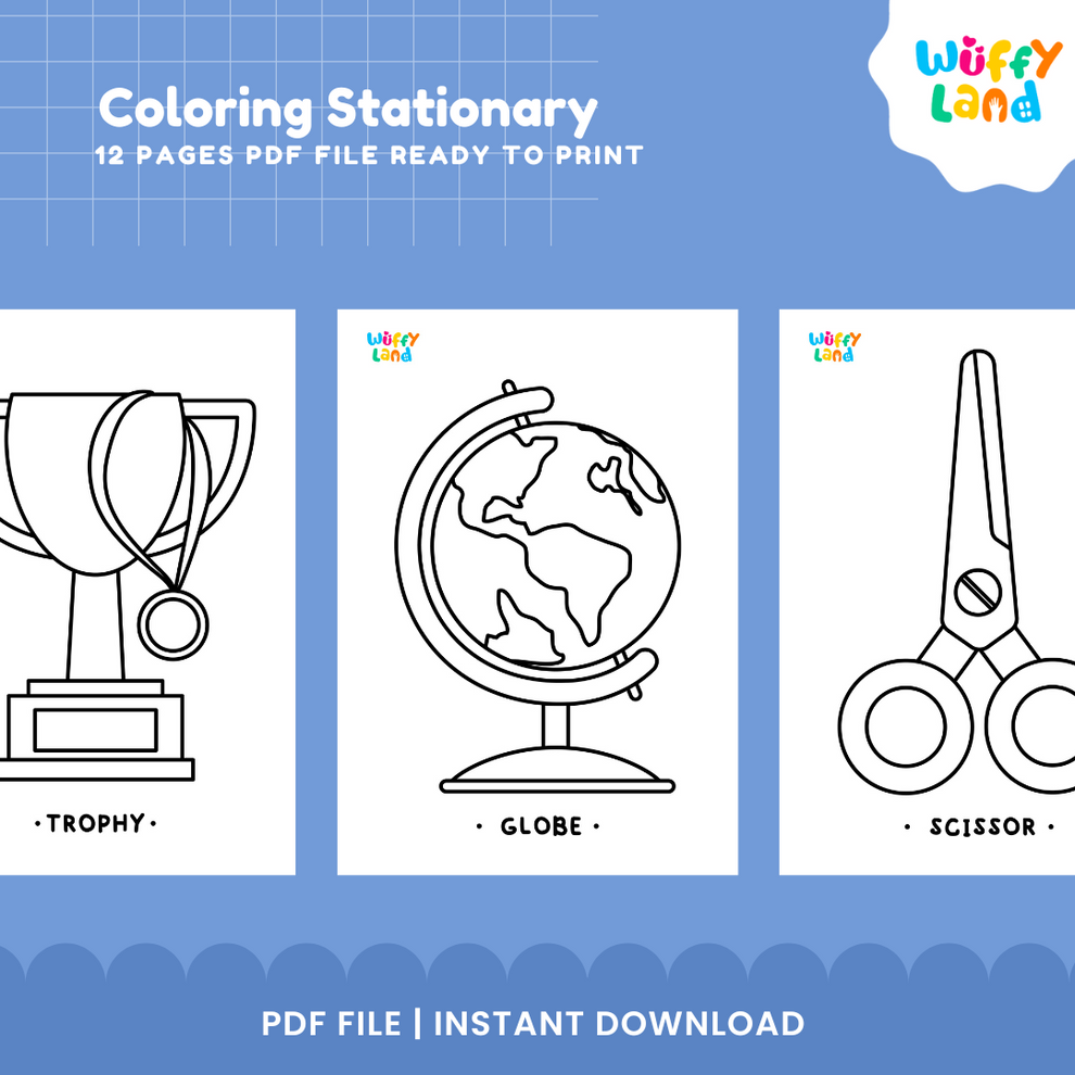 Stationery Coloring Pages – Printable School Supplies Theme ...
