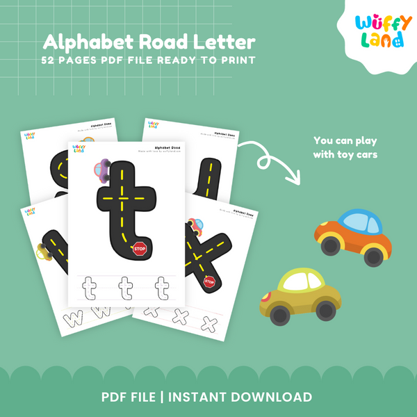 Alphabet Road Letters – Tracing with Car Play for Kids – wuffyplayandlearn