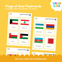 Flags of Asia Flashcards – 47 Printable Cards for Geography Learning ...