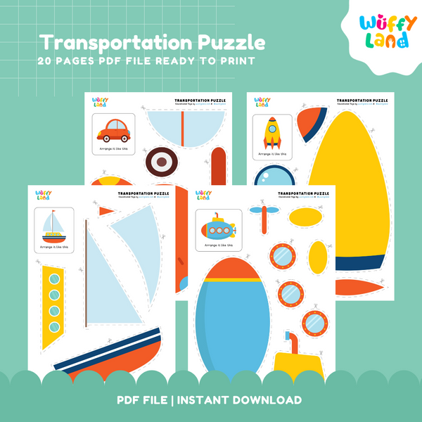 Transportation Puzzle – Printable Vehicle Matching Activity ...