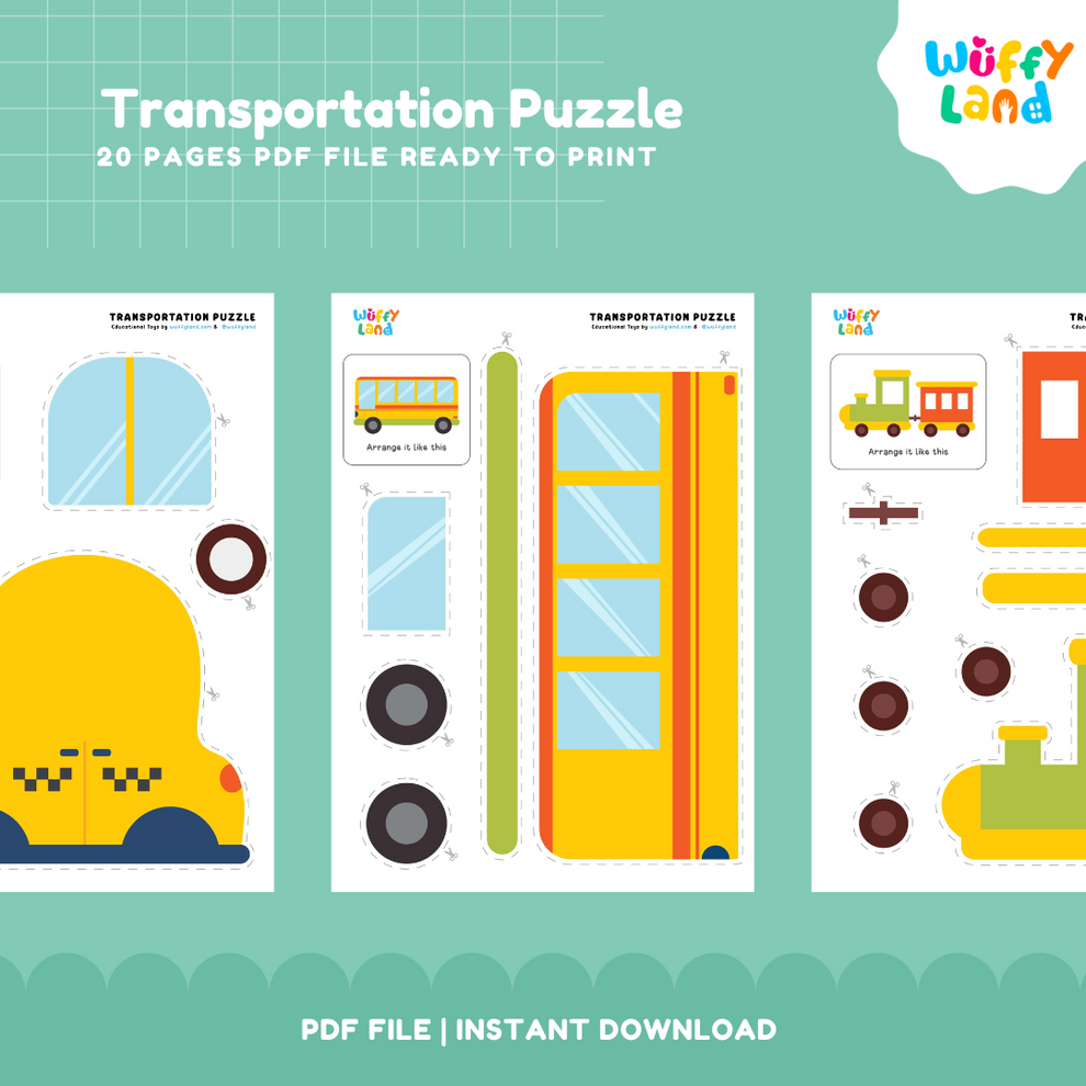 Transportation Puzzle – Printable Vehicle Matching Activity ...