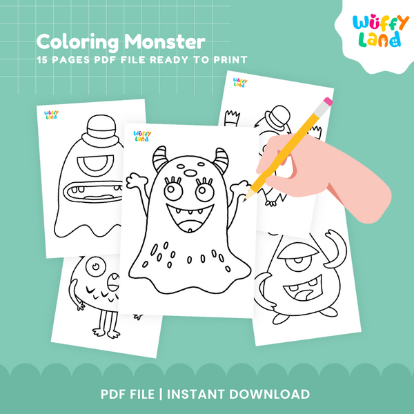 Monster Coloring Pages – Spooky Cute Creatures to Color – wuffyplayandlearn