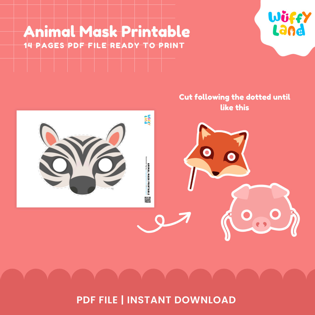 Animal Face Masks – Printable Party Masks for Kids – wuffyplayandlearn