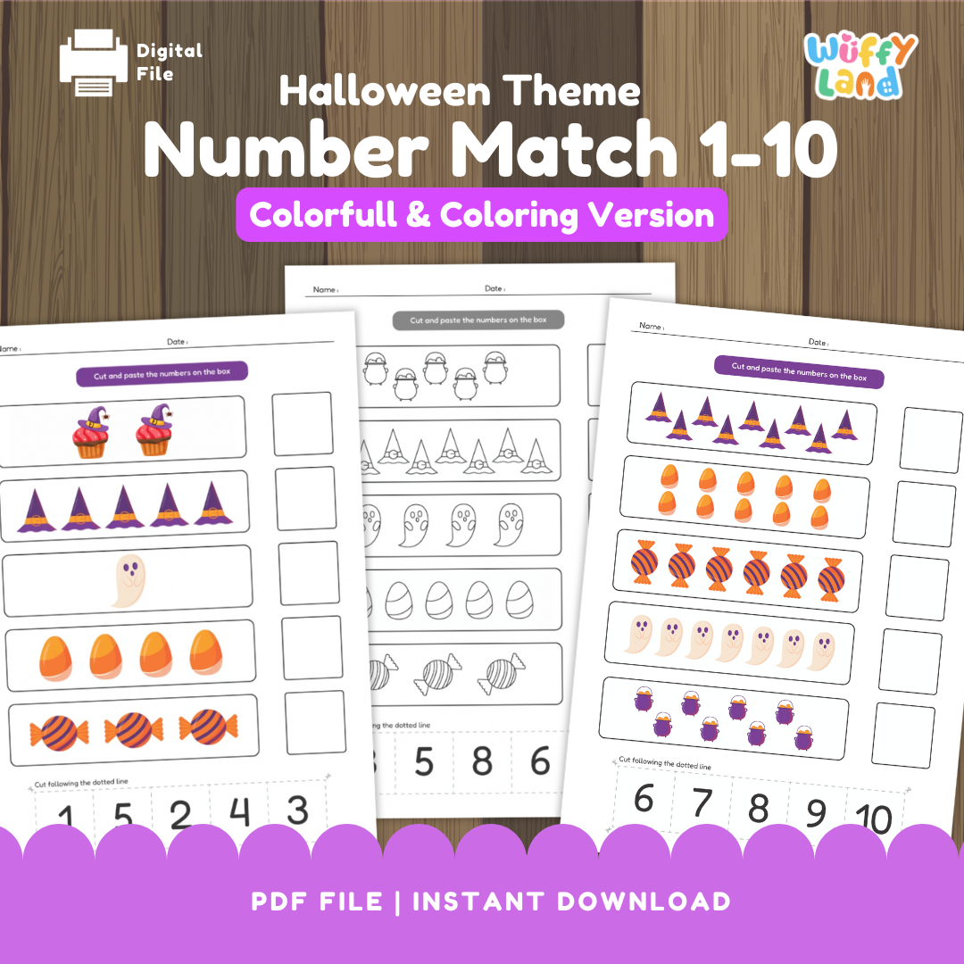No Prep Kindergarten Numbers 1 to 10 Math Halloween Theme Spooky Math ...