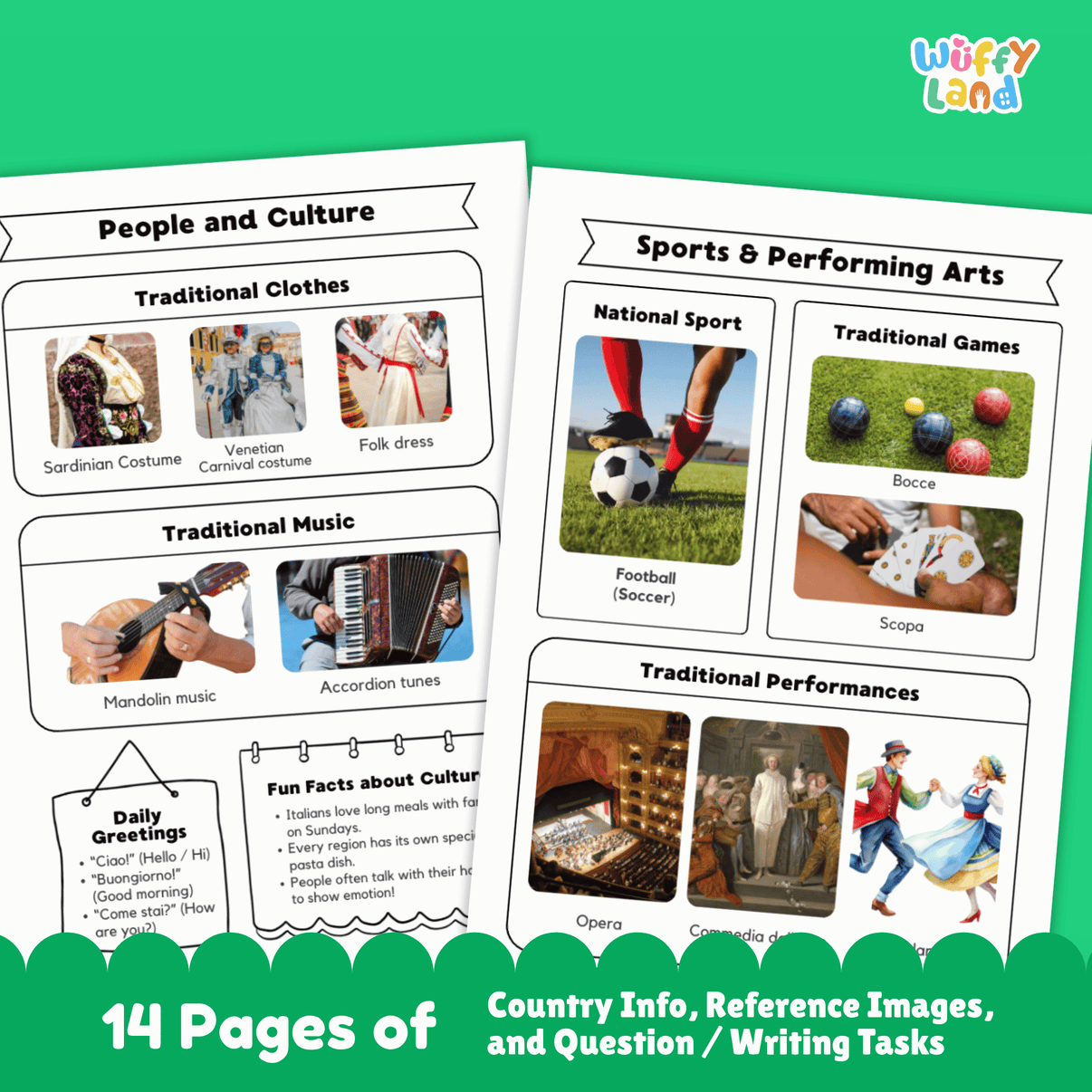 ITALY Country Study | Geography Research Project & Printable Worksheet ...